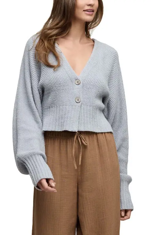 Barefoot Dreams Cozychic Lite Crop Cardigan - Frost