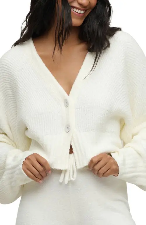 Barefoot Dreams Cozychic Lite Crop Cardigan - Pearl