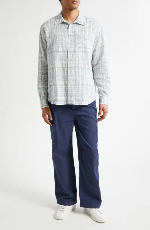 PALMES Cotton Herringbone Wide Leg Cargo Pants
