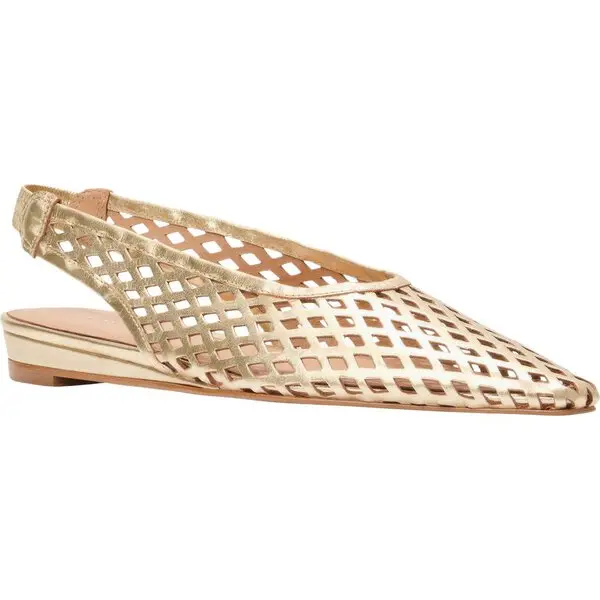 Andre Assous Brielle Laser-cut Slingback Flats - Platino