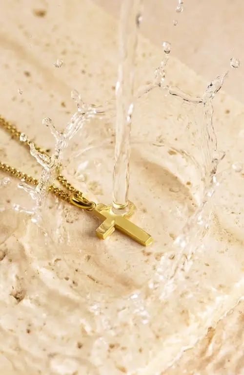 VINCERO Sterling Cross Pendant Necklace - Gold