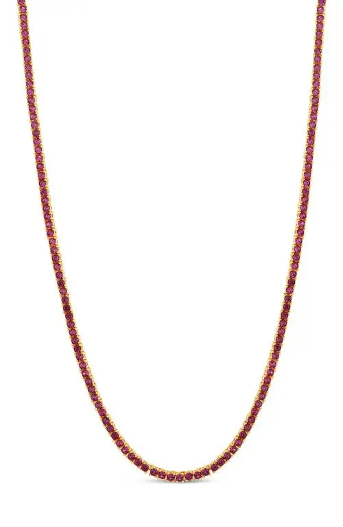 SHYMI Classic Ruby Tennis Necklace - Gold