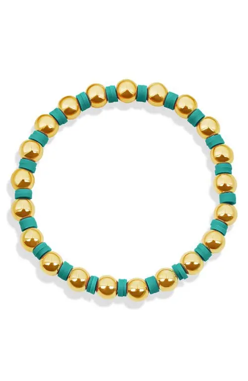 SHYMI Beaded Stretch Bracelet - Gold/turquoise