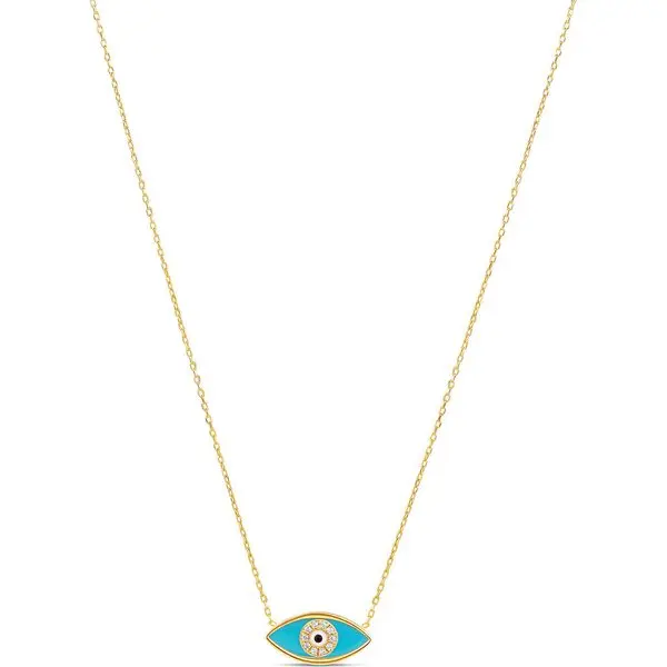 SHYMI Evil Eye Pendant Necklace - Gold/blue