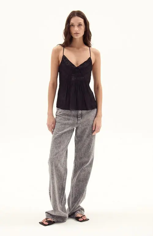 Deluc Flores Satin Camisole - Black