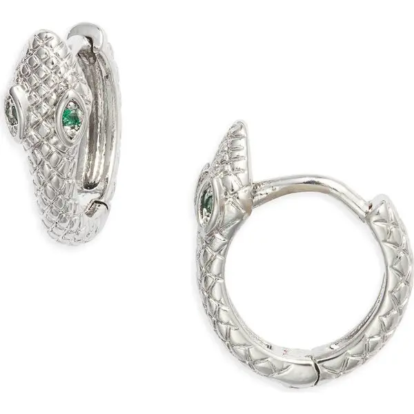 CHILD OF WILD Zephyr Snake Huggie Hoop Earrings - Silver