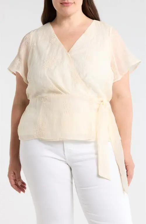 LIVERPOOL Embroidered Wrap Top