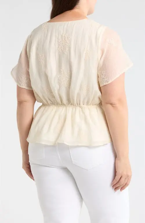 LIVERPOOL Embroidered Wrap Top
