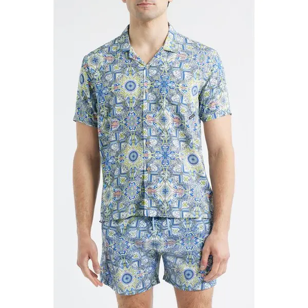BOARDIES Print Camp Shirt - Blue Multi