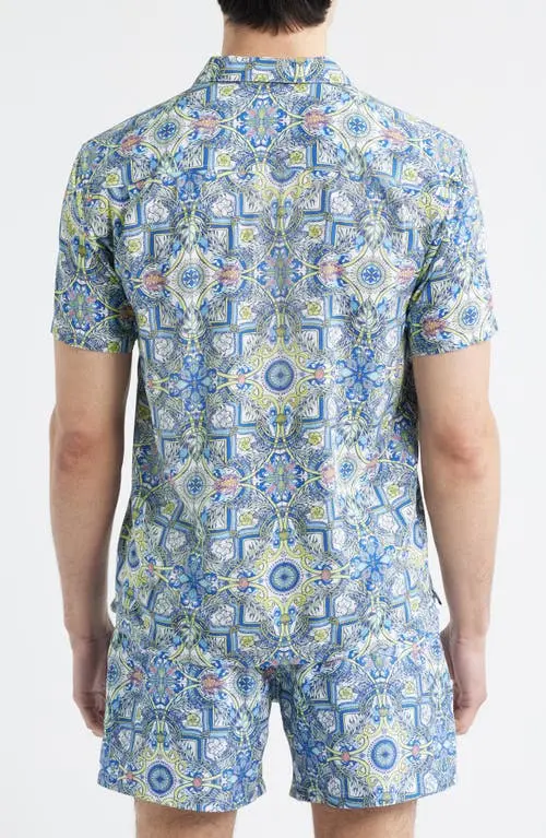 BOARDIES Print Camp Shirt - Blue Multi