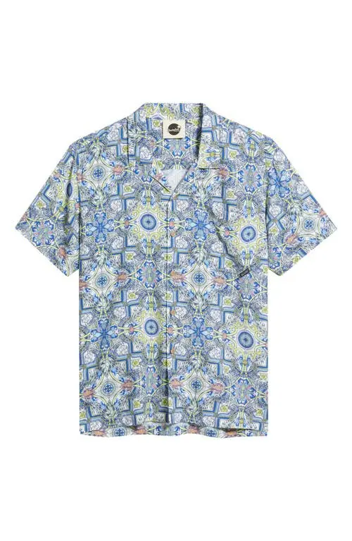 BOARDIES Print Camp Shirt - Blue Multi