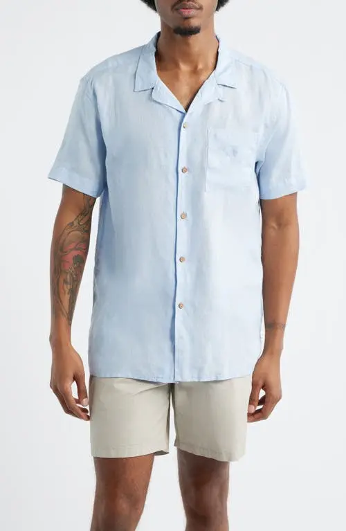 BOARDIES Short Sleeve Button-up Camp Shirt - Blue