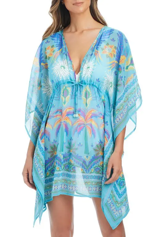 ROD BEATTIE Semisheer Cover-up Caftan - Turq