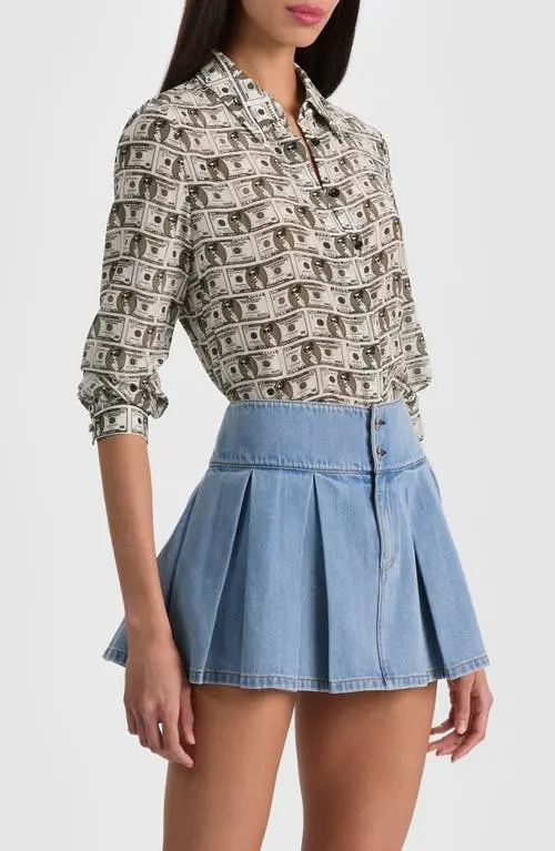 Alice + Olivia Willa Staceface Silk Shirt