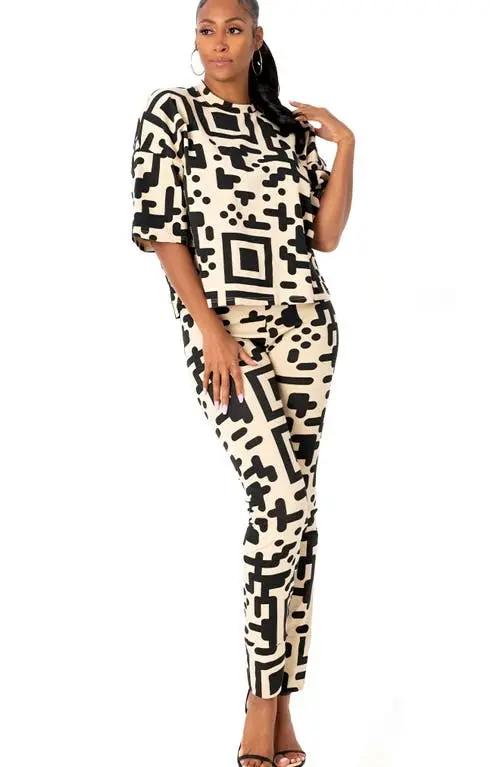 DAI MODA Qr Code Abstract Print Leggings