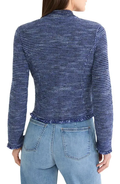 NIC+ZOE Fringe Knit Bomber Jacket