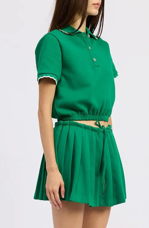 JACQUIE THE LABEL Sonnet Crop Cotton Blend Polo