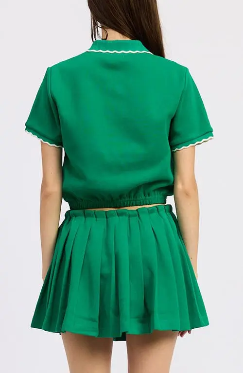 JACQUIE THE LABEL Sonnet Crop Cotton Blend Polo