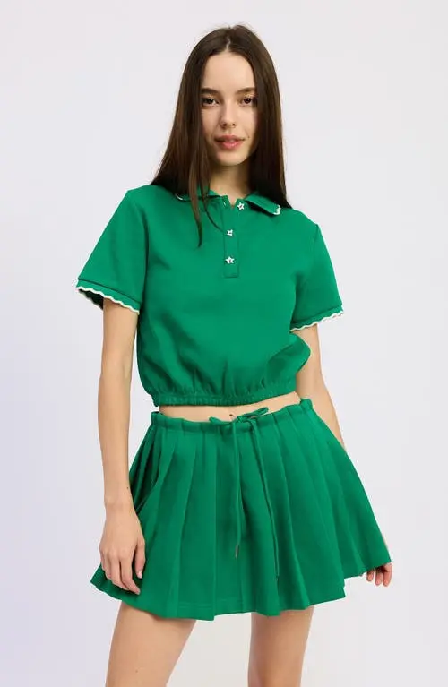 JACQUIE THE LABEL Sonnet Crop Cotton Blend Polo