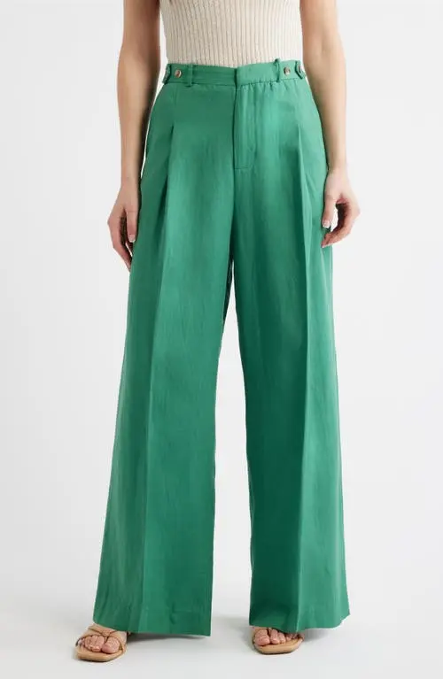 Deluc Palermo Pleated Wide Leg Pants - Green