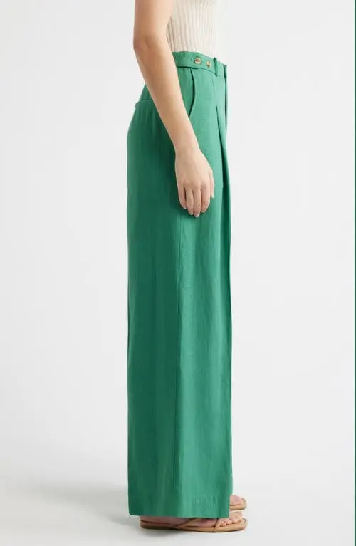 Deluc Palermo Pleated Wide Leg Pants - Green