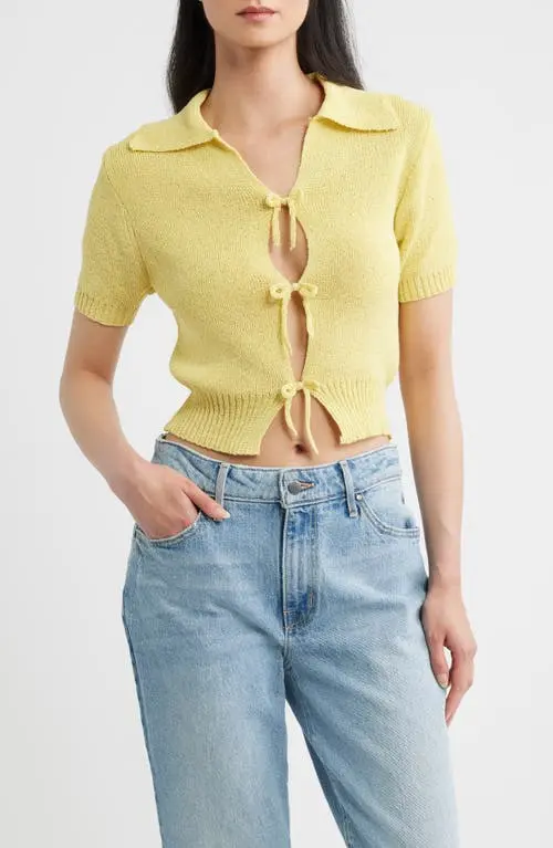 Deluc Paros Tie-front Sweater - Yellow