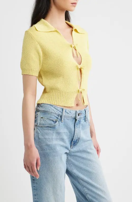 Deluc Paros Tie-front Sweater - Yellow