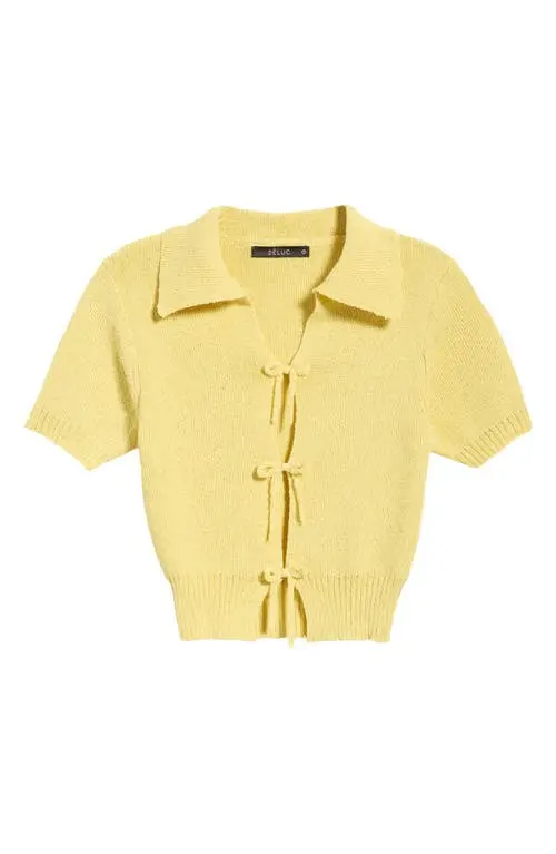 Deluc Paros Tie-front Sweater - Yellow