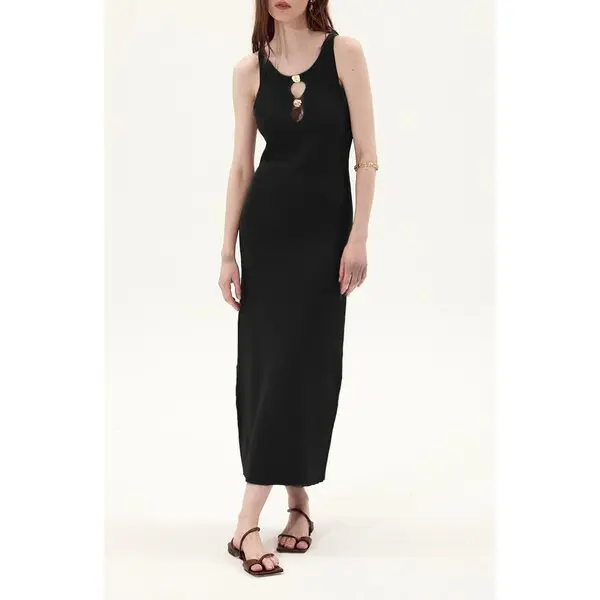 Deluc Lanzarote Sleeveless Knit Maxi Dress - Black