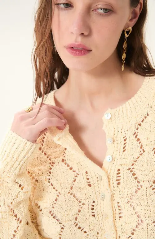 Deluc Cerdena Pointelle Cotton Blend Cardigan
