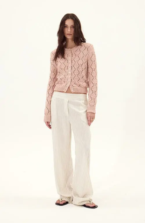Deluc Cerdena Pointelle Cotton Blend Cardigan - Pink