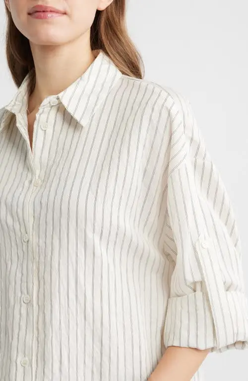 Deluc Santorini Stripe Shirt - Ecru