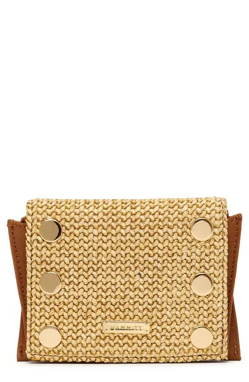 HAMMITT Allen Bifold Wallet - Cocoa Raffia/gold