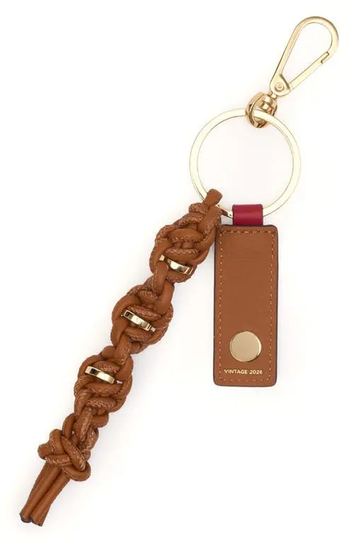 HAMMITT Knotted Leather Key Chain - Cocoa/gold