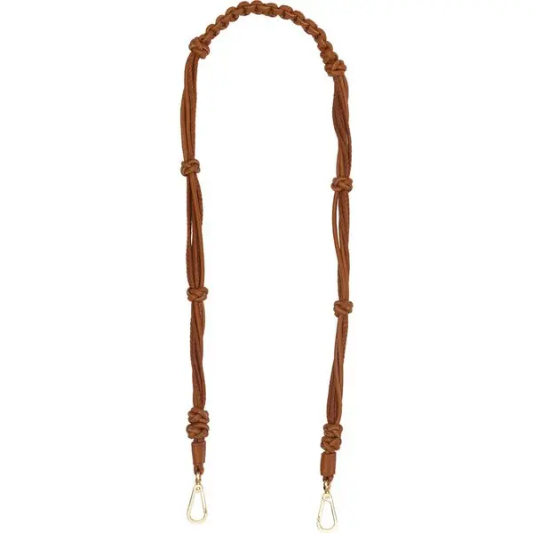 HAMMITT Long Knotted Leather Strap - Cocoa/gold