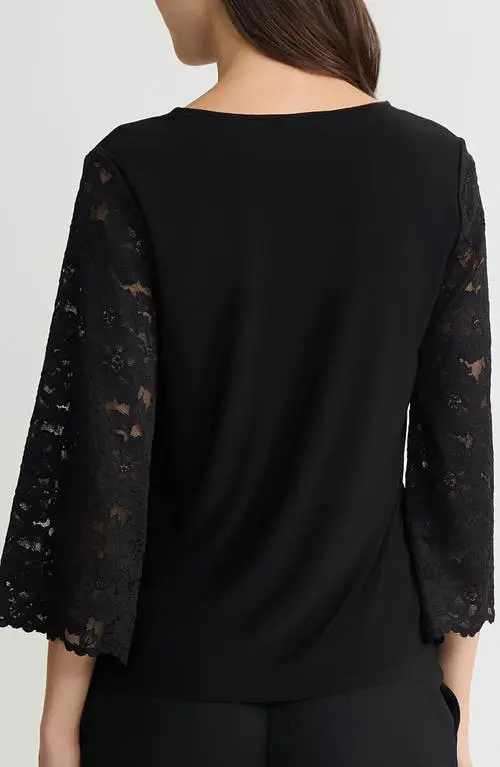 KASPER Lace Sleeve Top