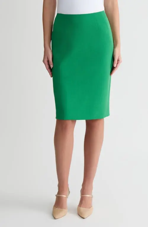 KASPER Pencil Skirt With Back Slit - Lush Green