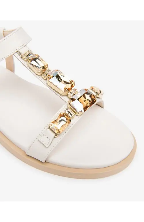 NEROGIARDINI Jeweled T-strap Sandals - Cream