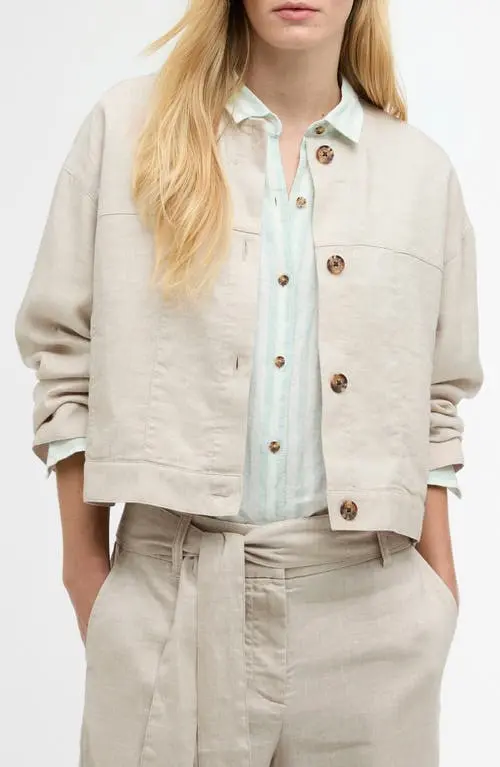 Barbour Gabby Oversize Linen-blend Twill Shirt Jacket