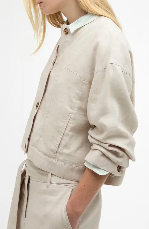 Barbour Gabby Oversize Linen-blend Twill Shirt Jacket
