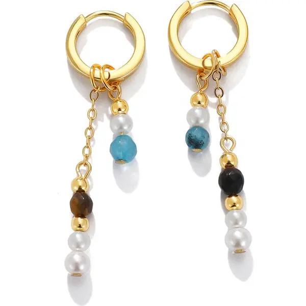LA MENO Olive Light Hoop Earrings - Gold