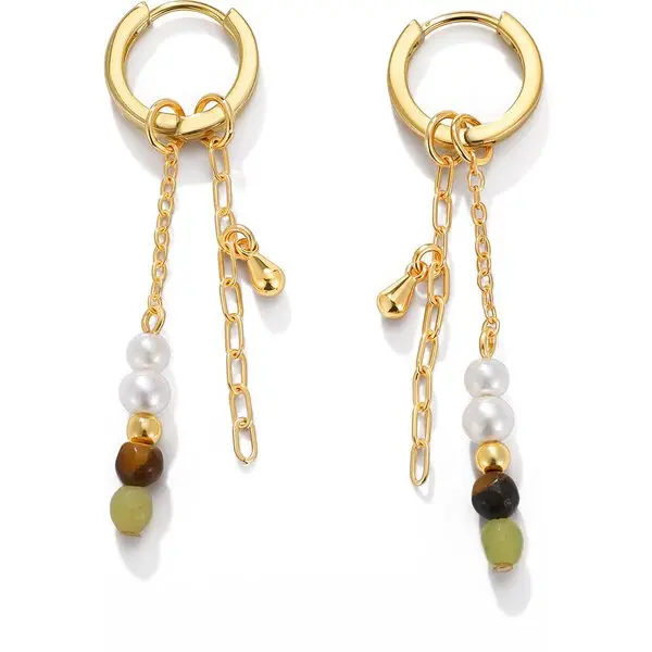 LA MENO Olive Light Hoop Earrings - Gold