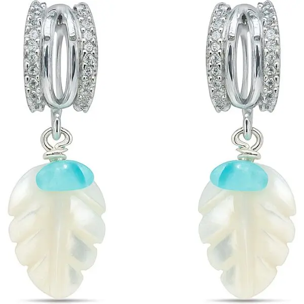 LA MENO Sea Mist Mother-of-pearl Drop Earrings - Silver