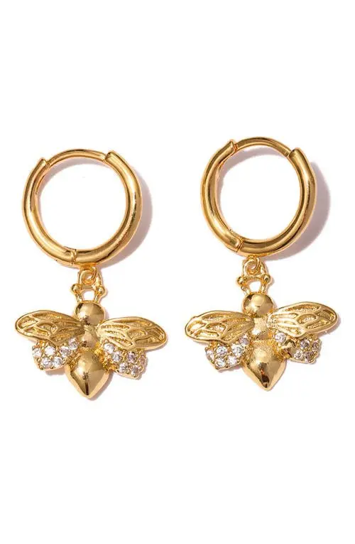 LA MENO Bee Hoop Earrings - Gold