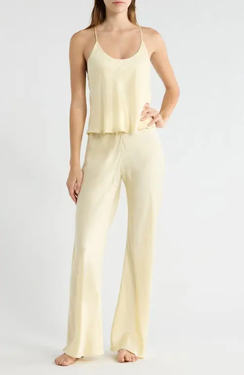 Lunya Washable Silk Bias Cut Cami Pajamas - French Butter