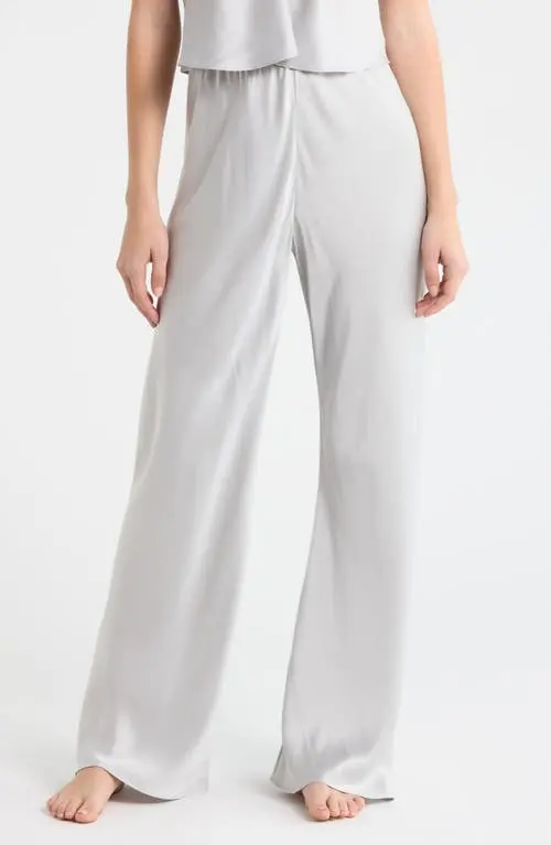 Lunya Bias Cut Washable Silk Pajama Pants - Dove Grey