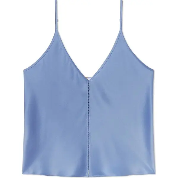 Lunya Ladder Stitch Washable Silk Camisole - Half-light Periwinkle