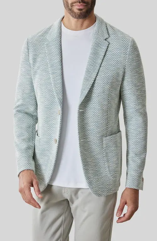 Robert Barakett Jett Knit Herringbone Sport Coat - Soft Teal