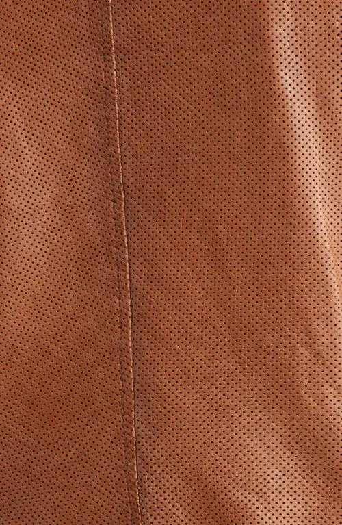 Mauritius Athena Perforated Leather Jacket - Cognac