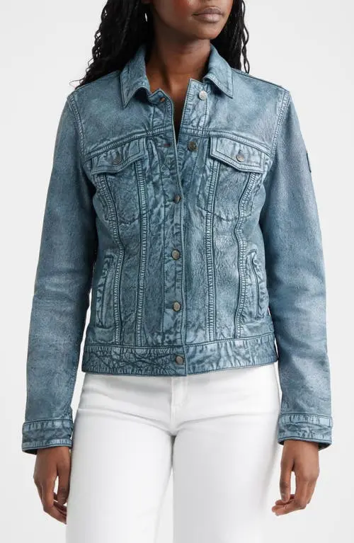 Mauritius Jessie Denim Look Leather Trucker Jacket